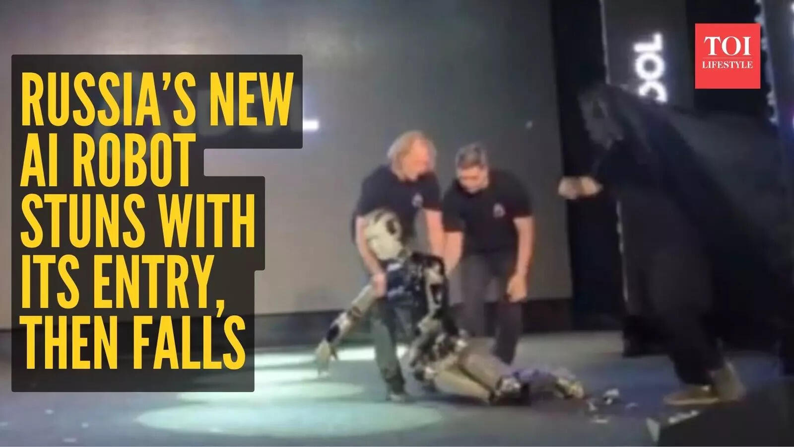 Russia’s new AI robot stuns with its entry, then falls, and netizens ...