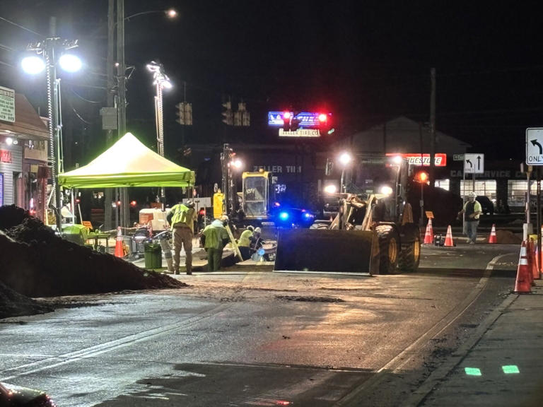 Main street in Torrington closed due to gas line break