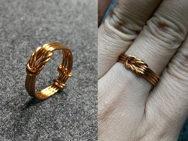 Copper wire knot ring - handcrafted copper jewelry 147