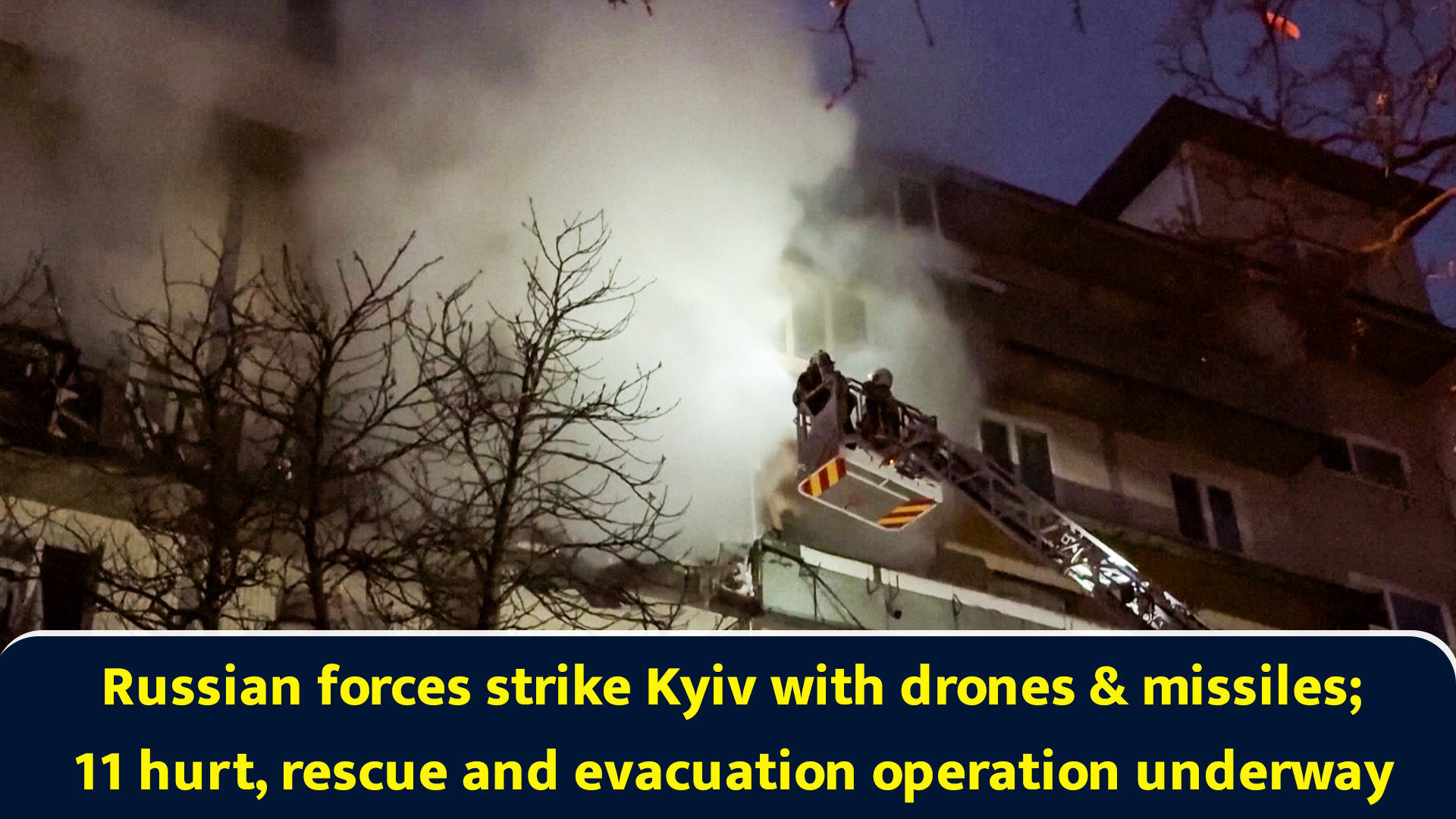 Russian forces strike Kyiv with drones & missiles; 11 hurt, rescue and ...