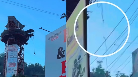 Gurgaon man's scary fall as rope snaps during bungee jumping in ...