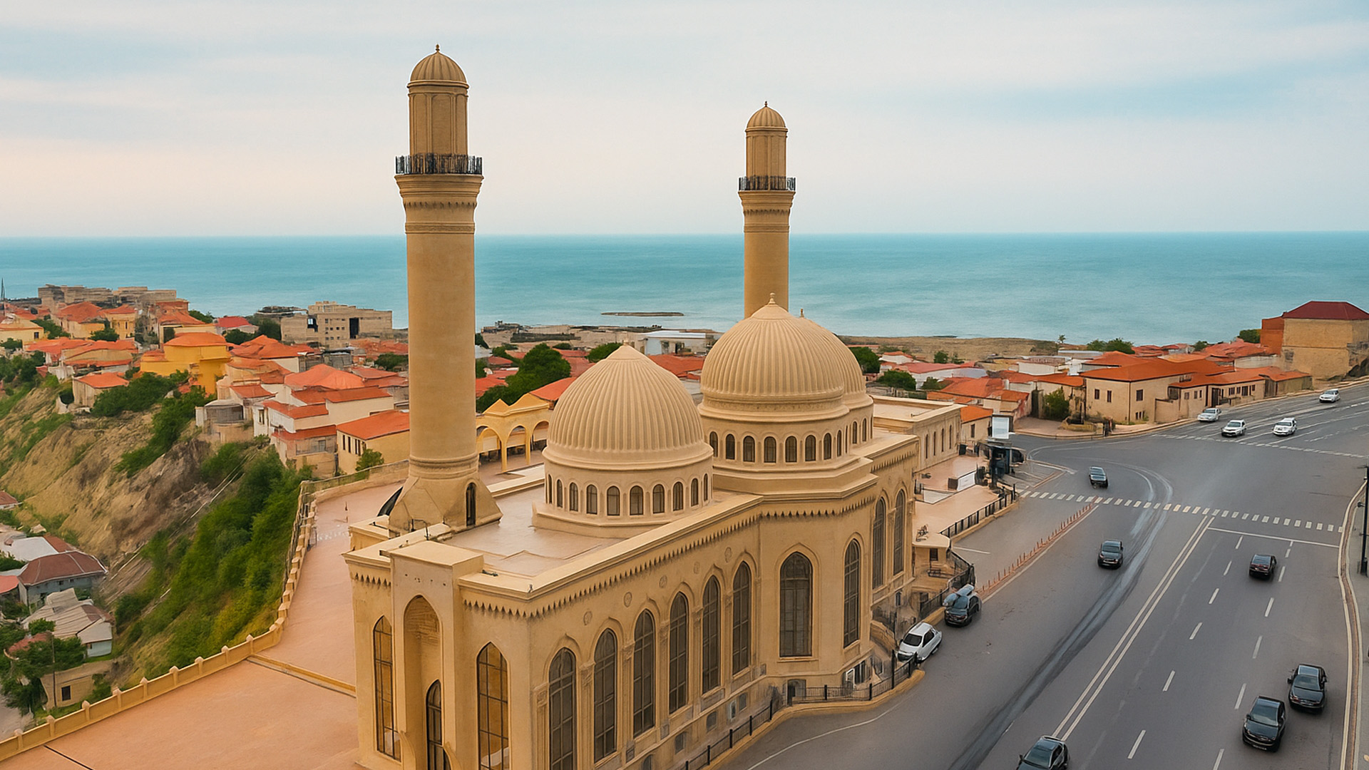 Mosquée historique face à la ville moderne