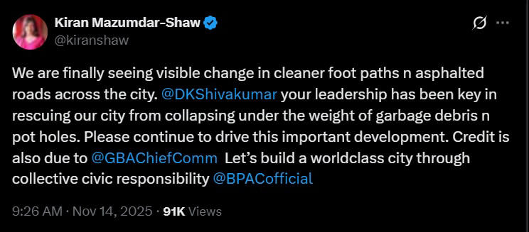 Complaints to compliments: Kiran Shaw now praises DK Shivakumar for ...