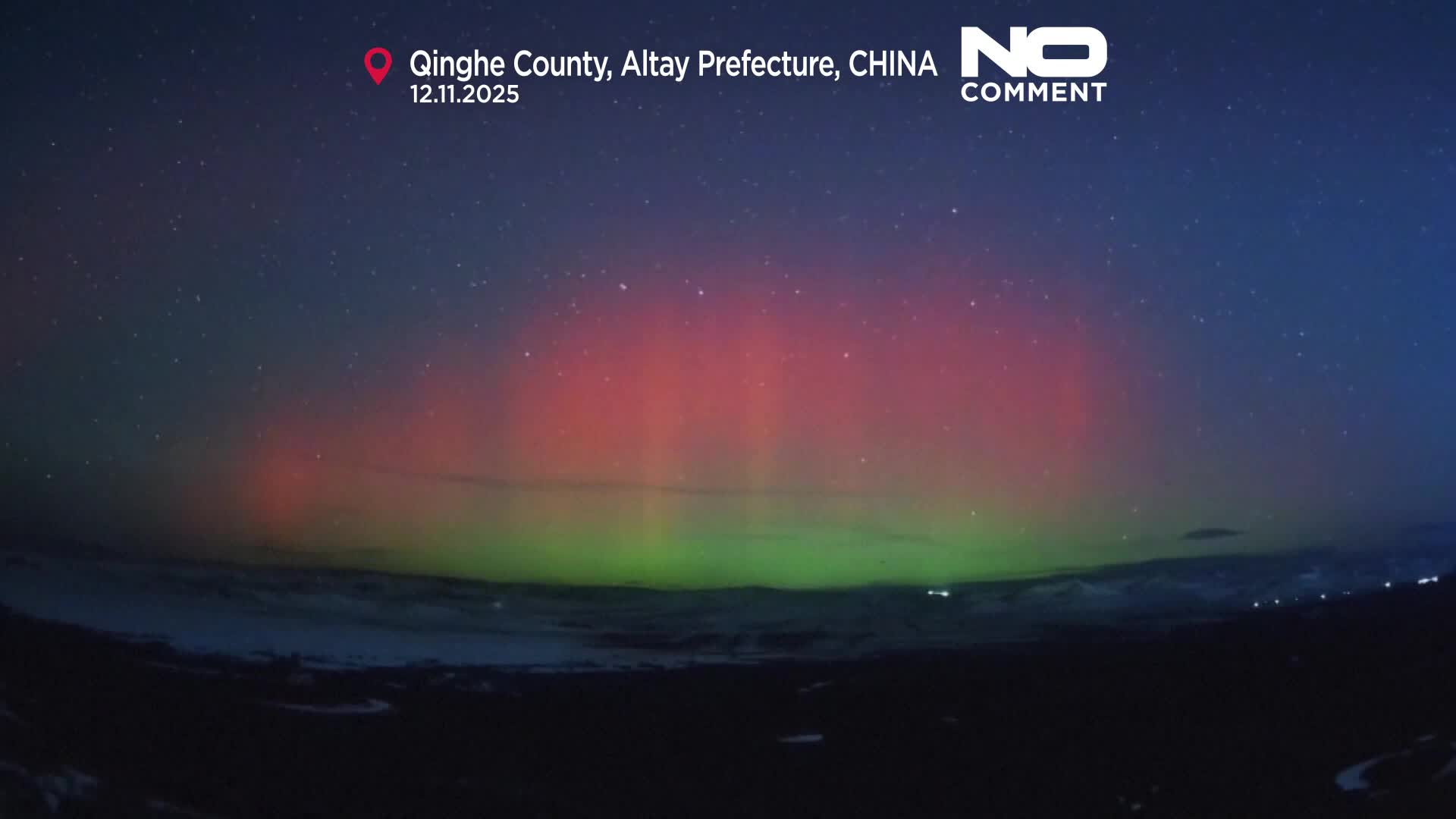 Rare auroras light up the sky in northern China