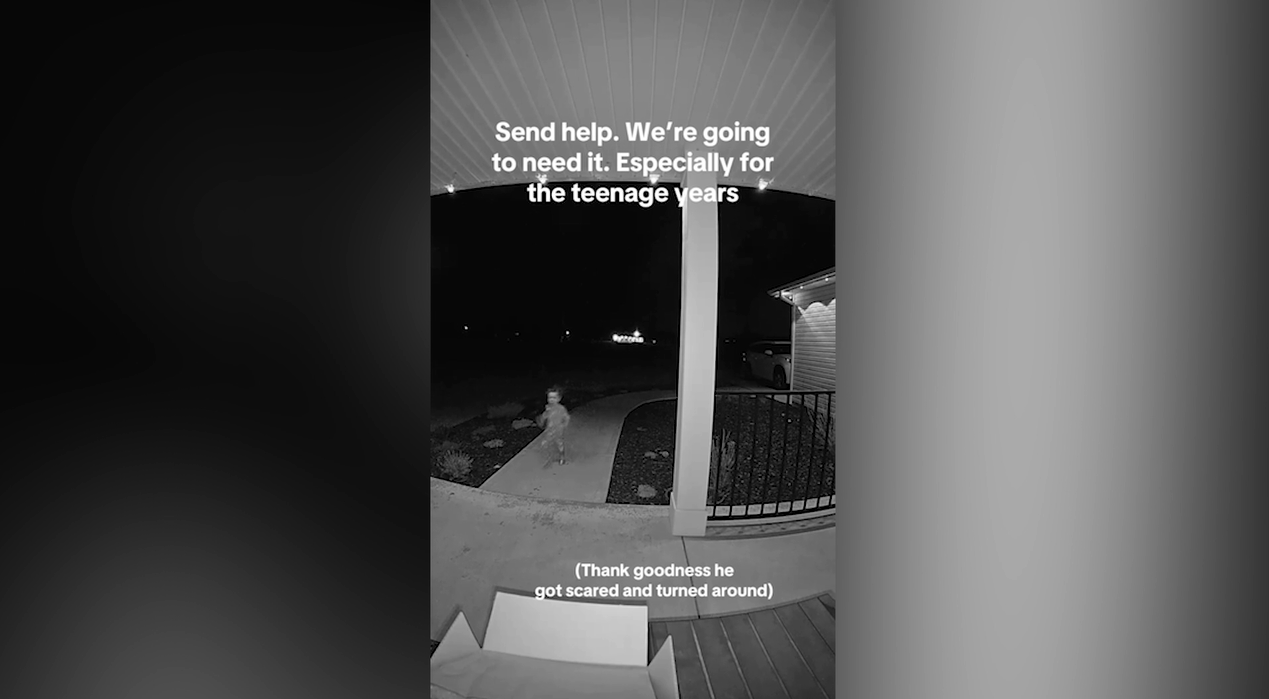Mom Wakes In Middle of Night, Sees Toddler Running Out Front Door On Cam