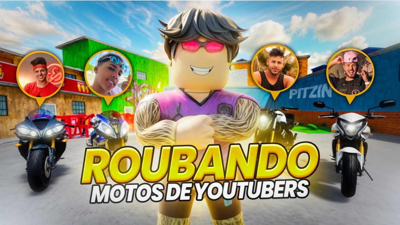 Roubando motos de youtubers famosos no Roblox 🔥🏍️