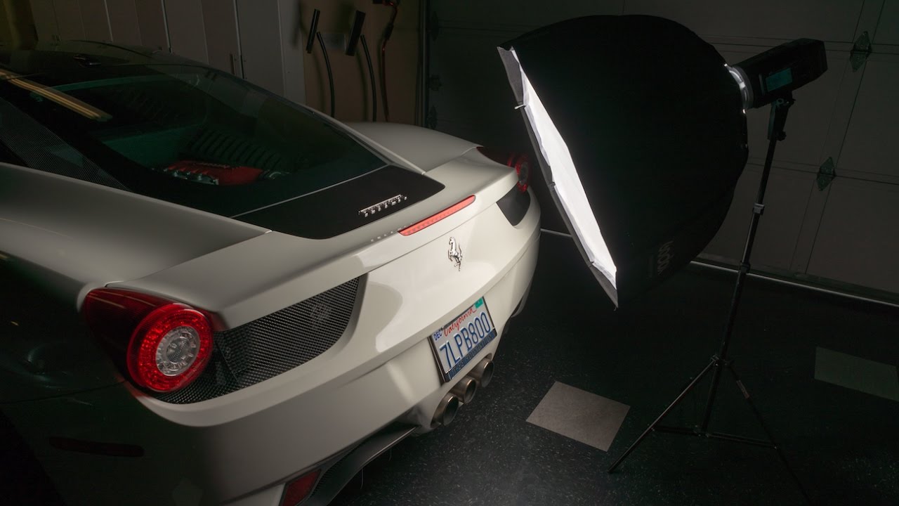 Automotive photography lighting: detail shots with a single strobe