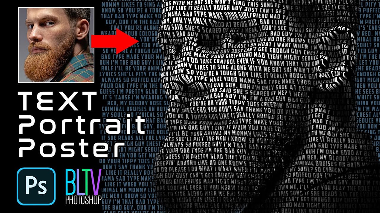 Photoshop: Create a powerful text portrait poster!