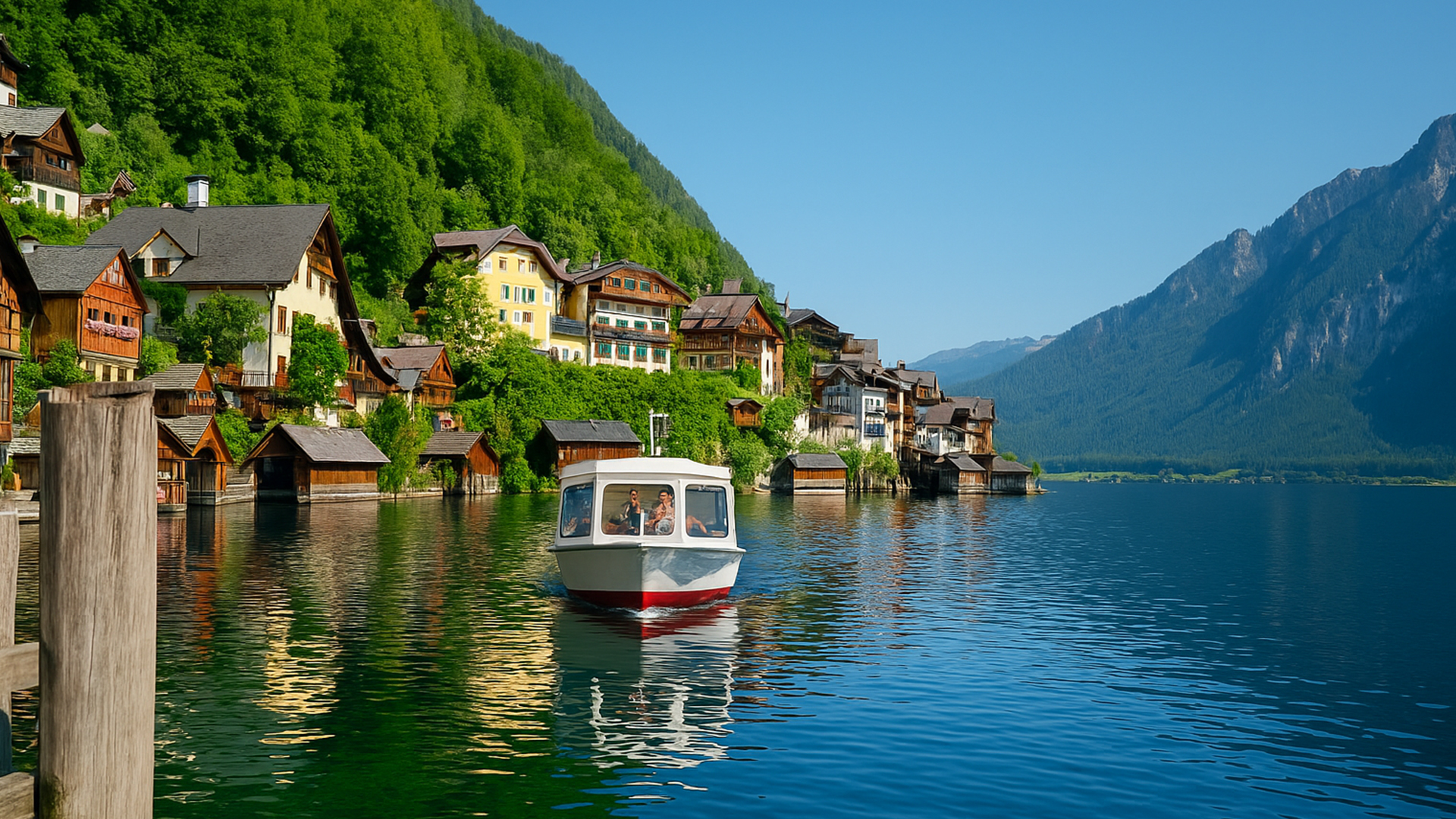 Exploring Hallstatt: Scenic Boat Tour Austria (4K)