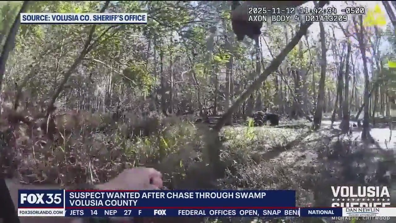 Suspect wanted after leading deputies on chase through Volusia County swamp