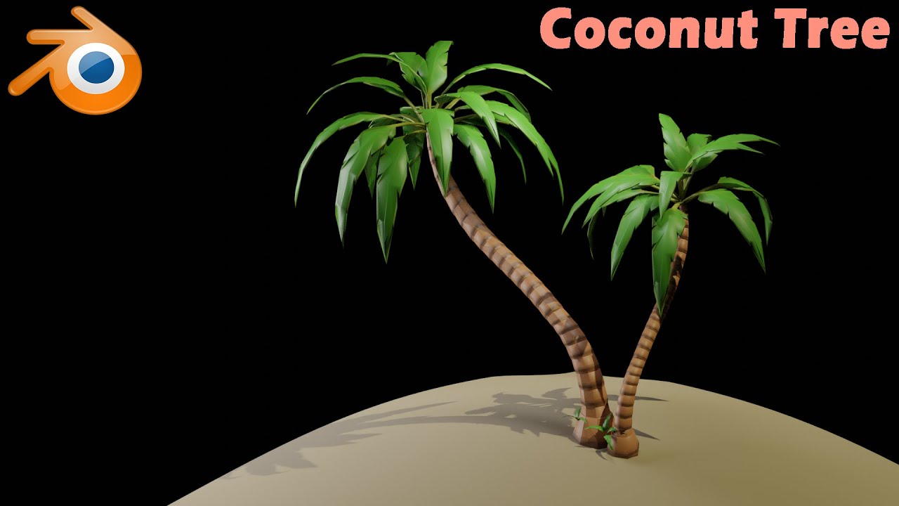 How to create a cartoon coconut tree using Blender 2.9 - 184