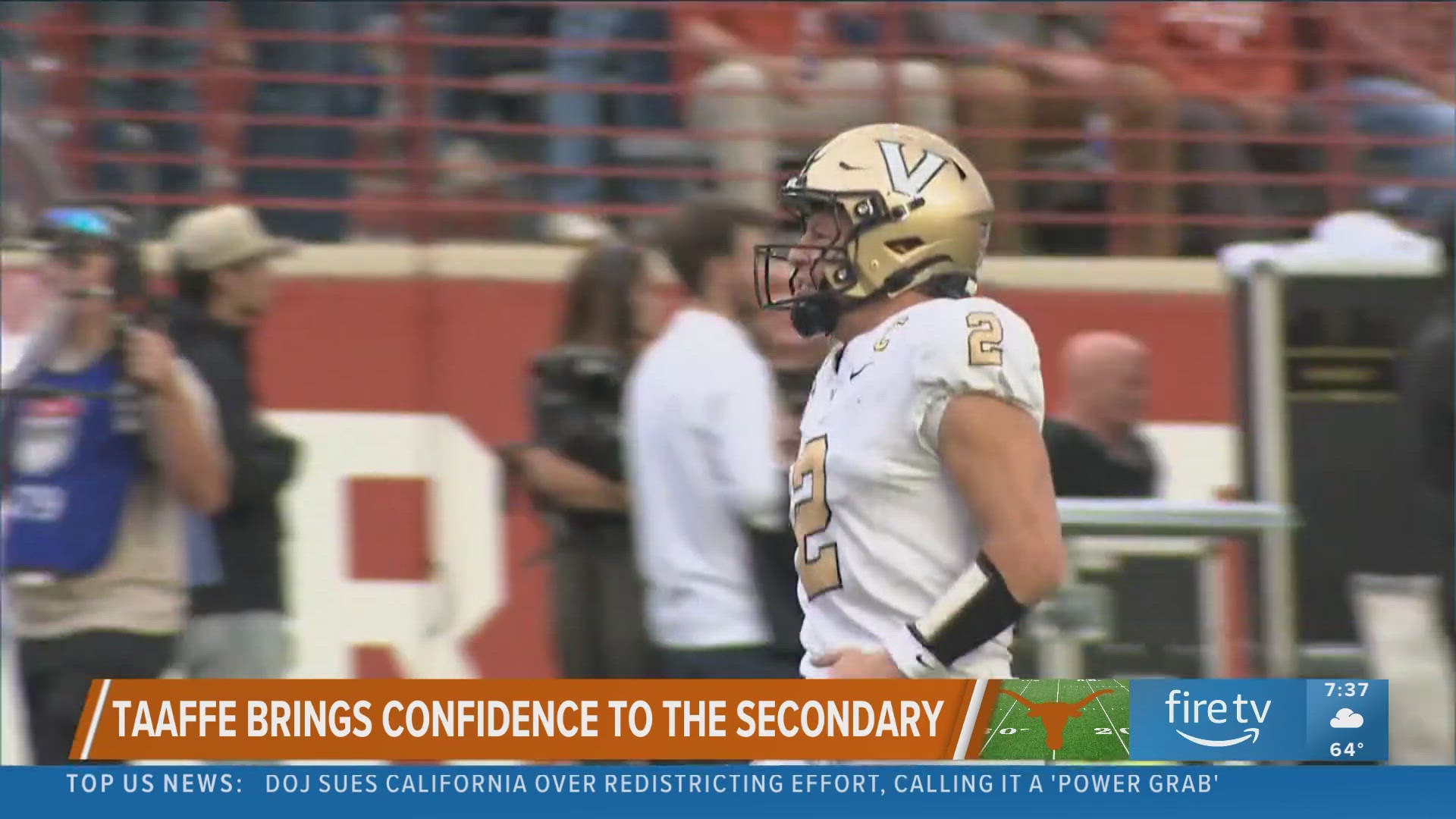 Longhorns defensive back Michael Taaffe returning to the field after ...