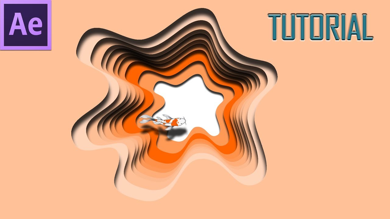 How to create a paper cut out layer fish pond in After Effects - 48
