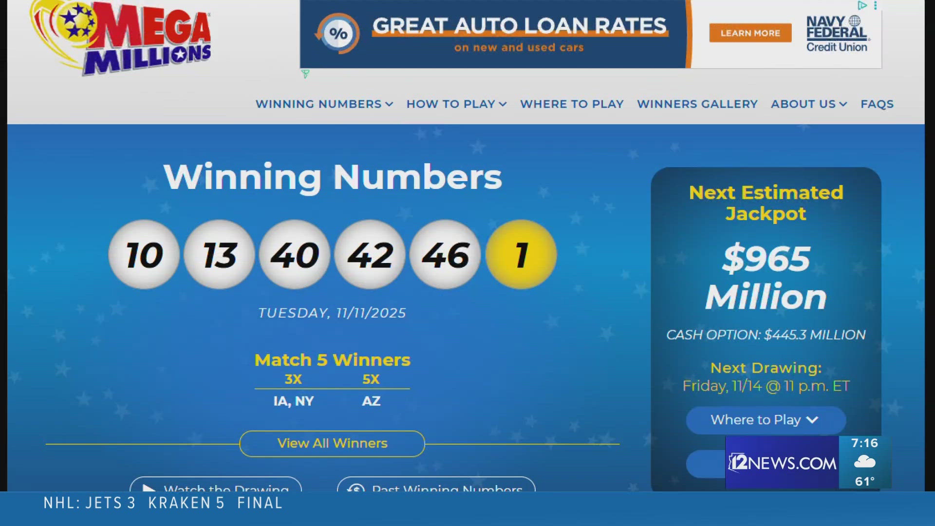 Arizona Lottery teases Mega Millions Drawing