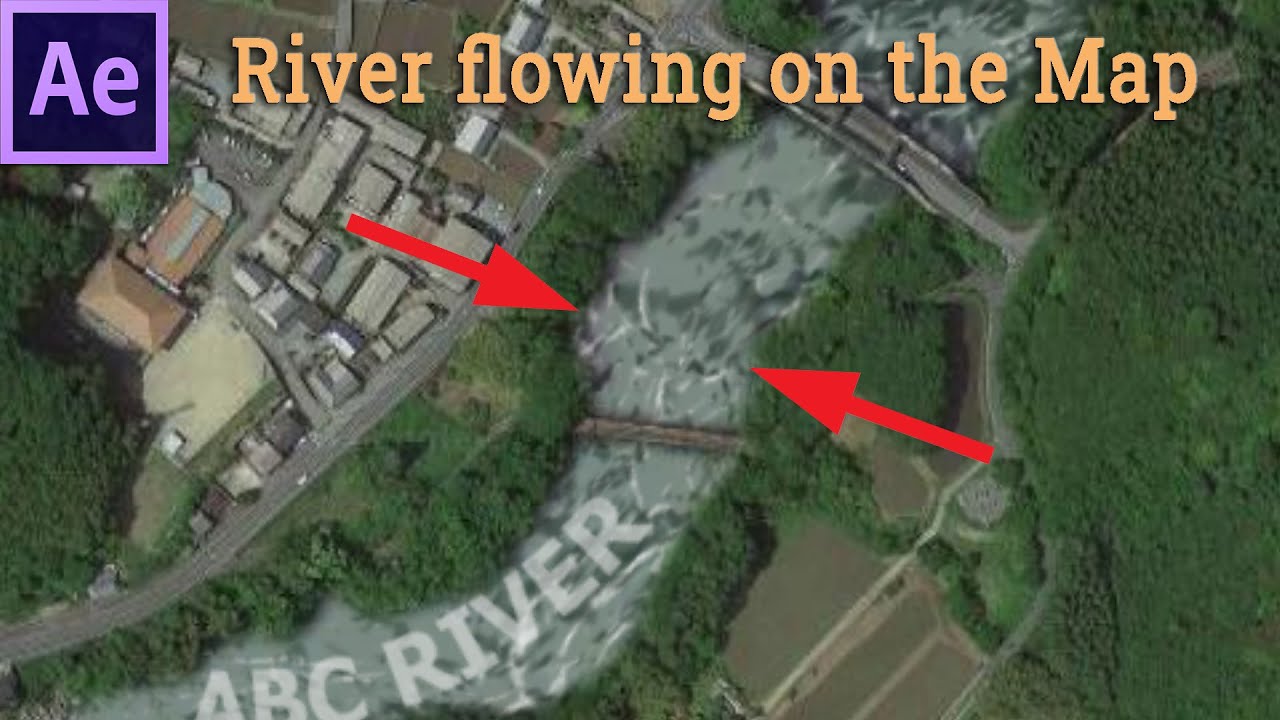 How to make river flowing on the map by Trapcode Mir in After Effects - 153
