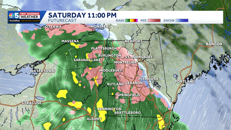 Rounds of rain, ice, snow and wind to impact Vermont, New York over the ...