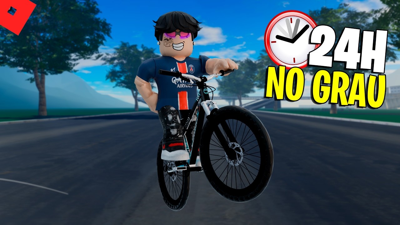 Passei 24 horas dando grau no Roblox de bike 😱 Roblox RP