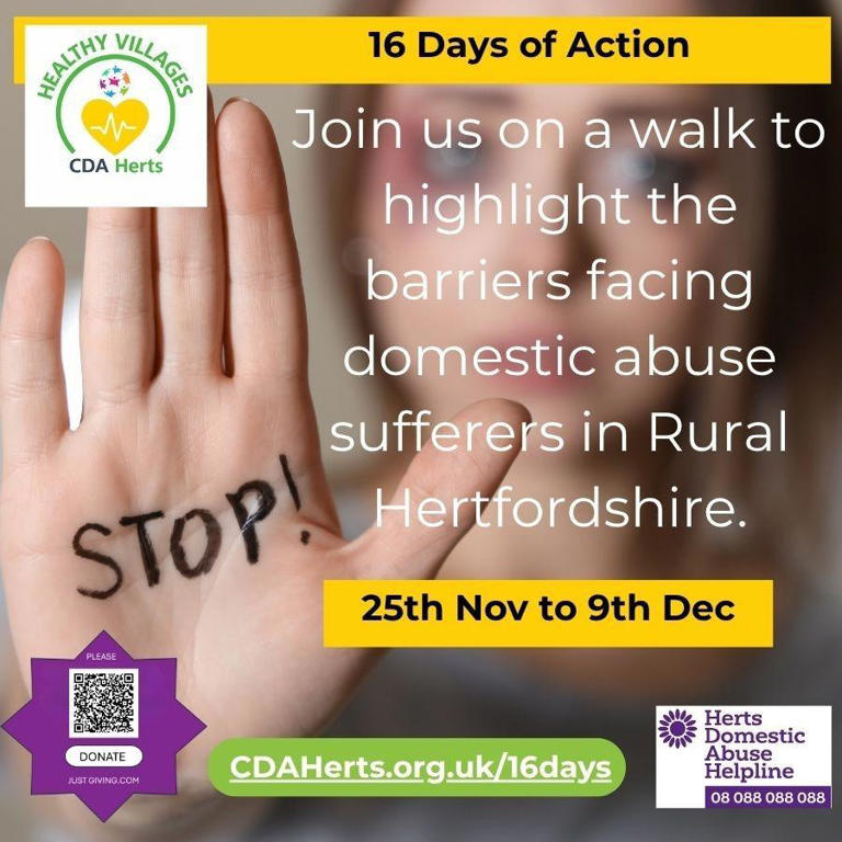 Hertfordshire stands up for the 16 Days of Action: Rural domestic abuse ...