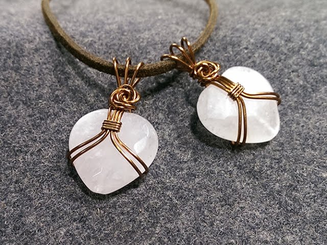 DIY wire-wrapped heart pendant | Easy copper wire jewelry tutorial