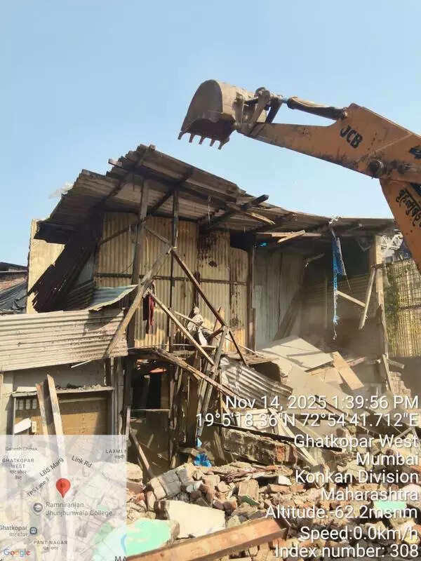 BMC demolishes 37 structures obstructing road widening in Mumbai’s Ghatkopar area