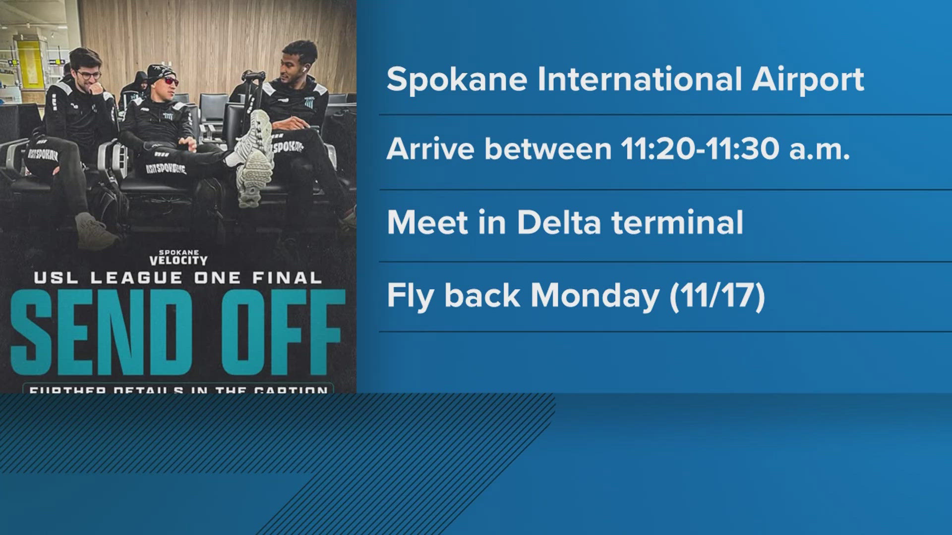 Send off the Spokane Velocity to its USL League One Championship match