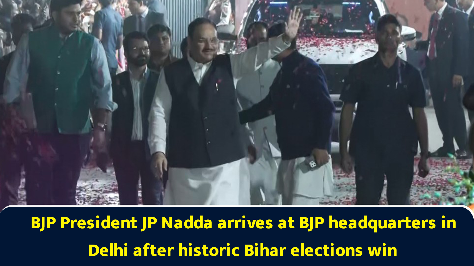BJP President JP Nadda arrives at BJP headquarters in Delhi after ...