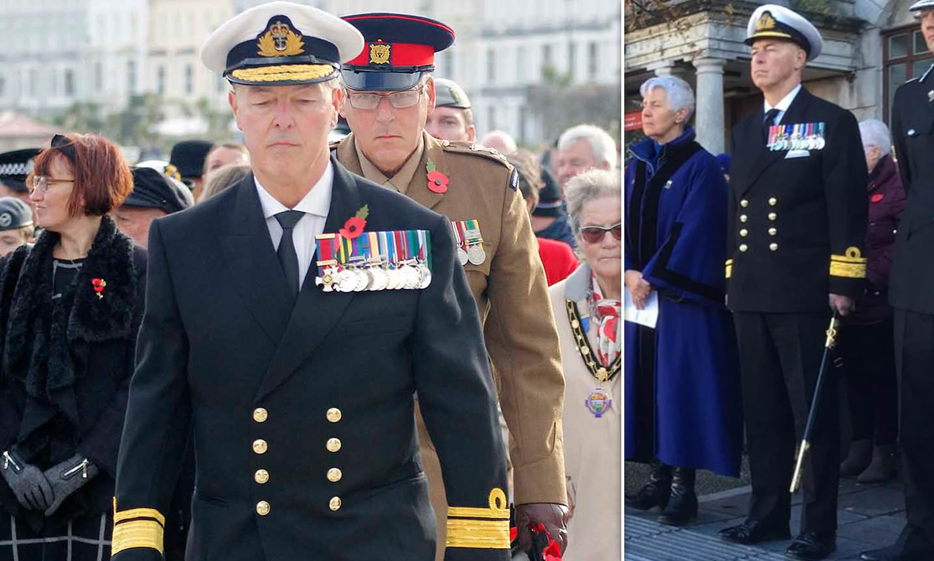 Police arrested man after 'fake admiral' turns up Remembrance Sunday event