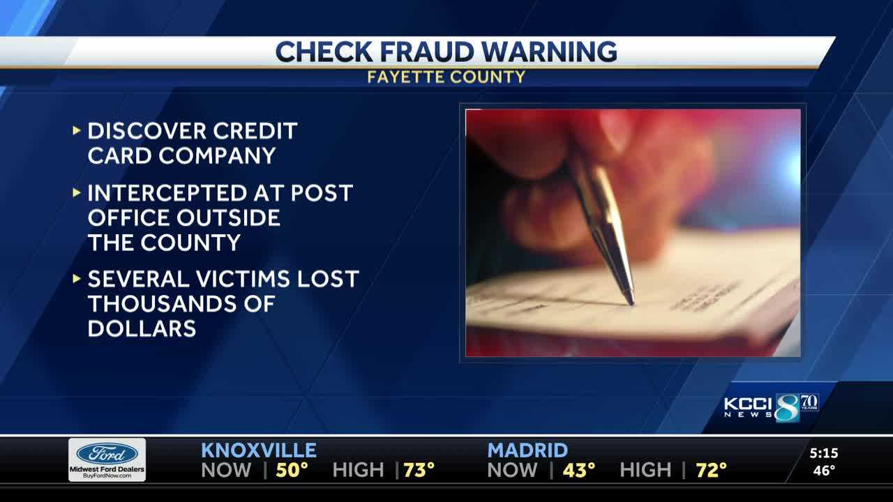 Fayette County authorities warn of check fraud scam in northeastern Iowa