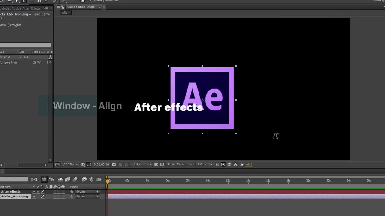 Align objects and text in After Effects CS6 - 6