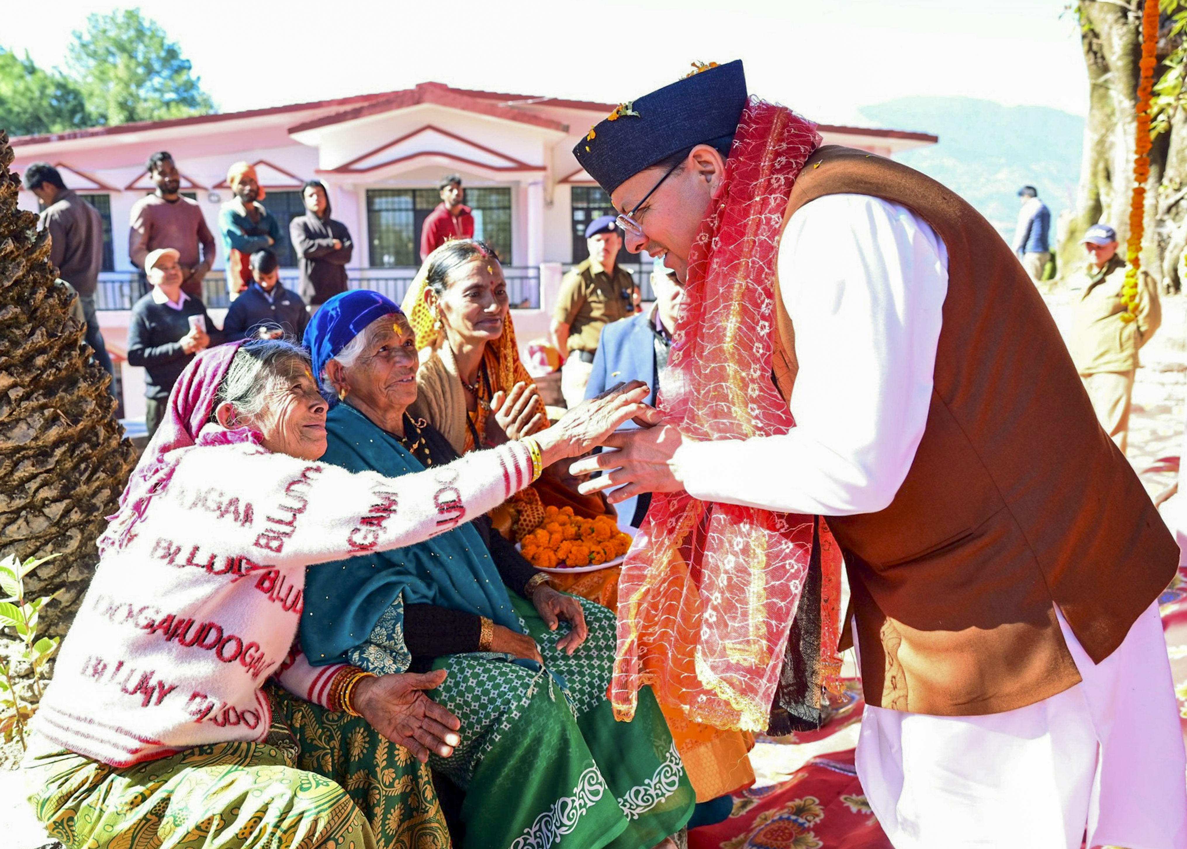 Dhami visits ancestral village with mother
