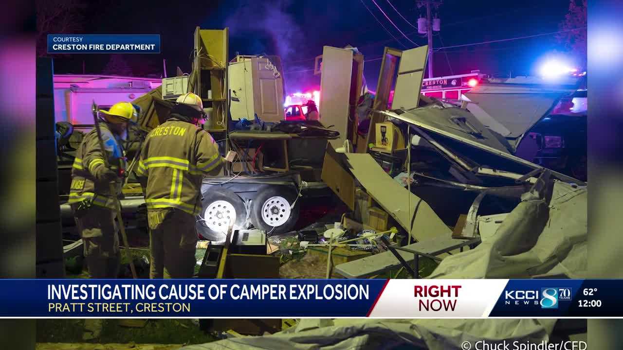 Creston authorities investigating camper explosion; one injured