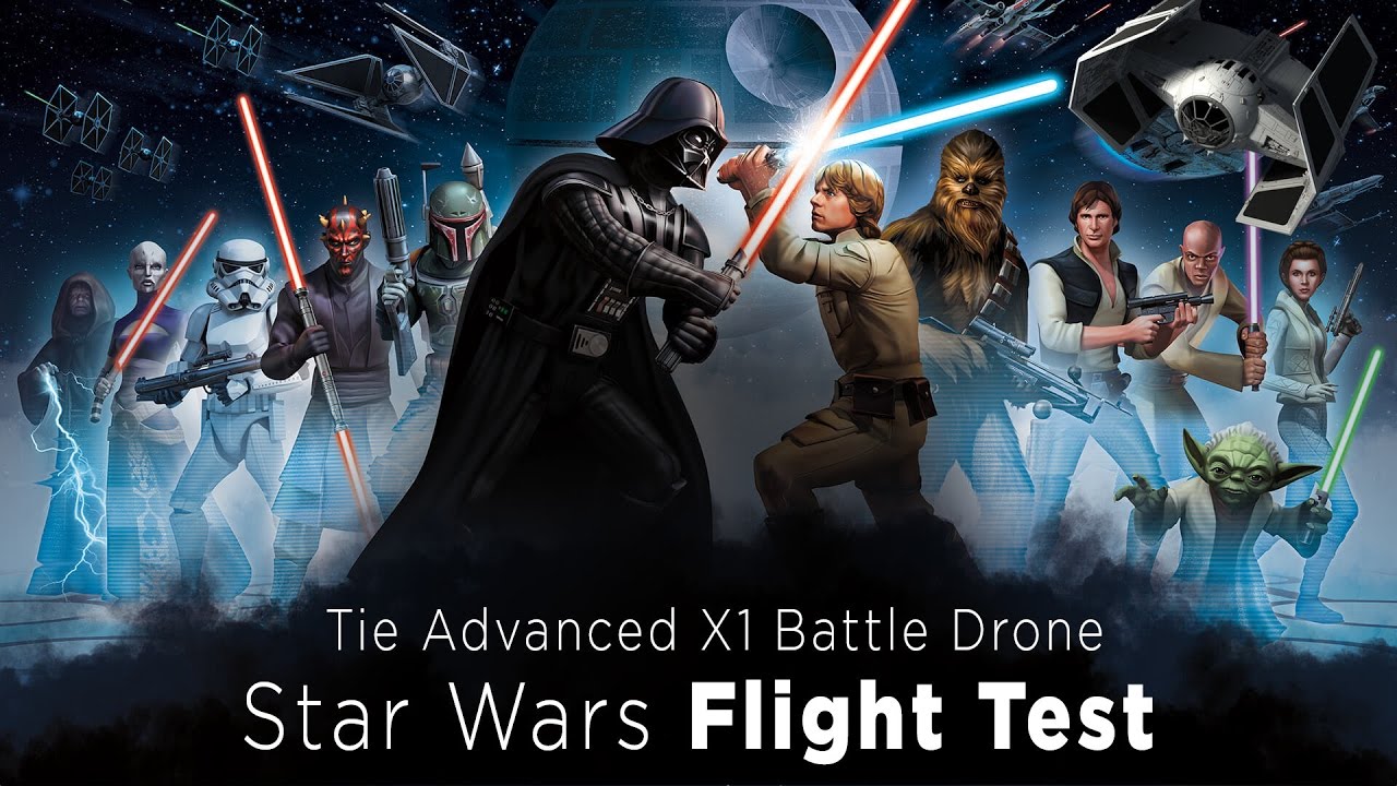 Star Wars Tie Advanced X1 battle drone flight test