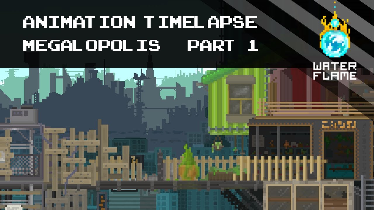 Pixel art / animation timelapse: Megalopolis part 1/3
