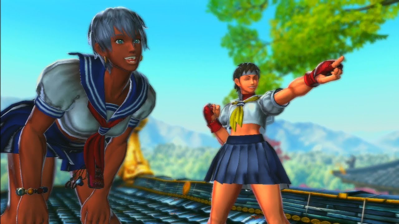 Street Fighter X Tekken playthrough - Elena and Sakura (team high spirits!)