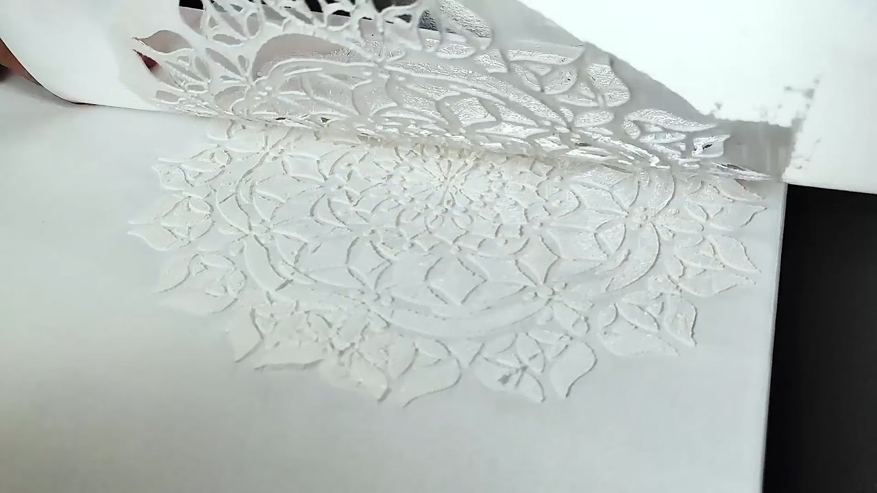 Textured mixed media art: Mandala & geometric stencils on canvas | DIY ...