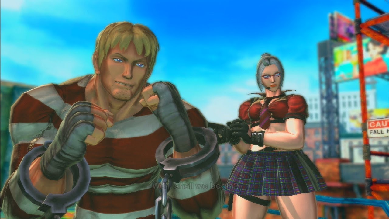 Street Fighter X Tekken playthrough Cody and Nina (team prison school!)