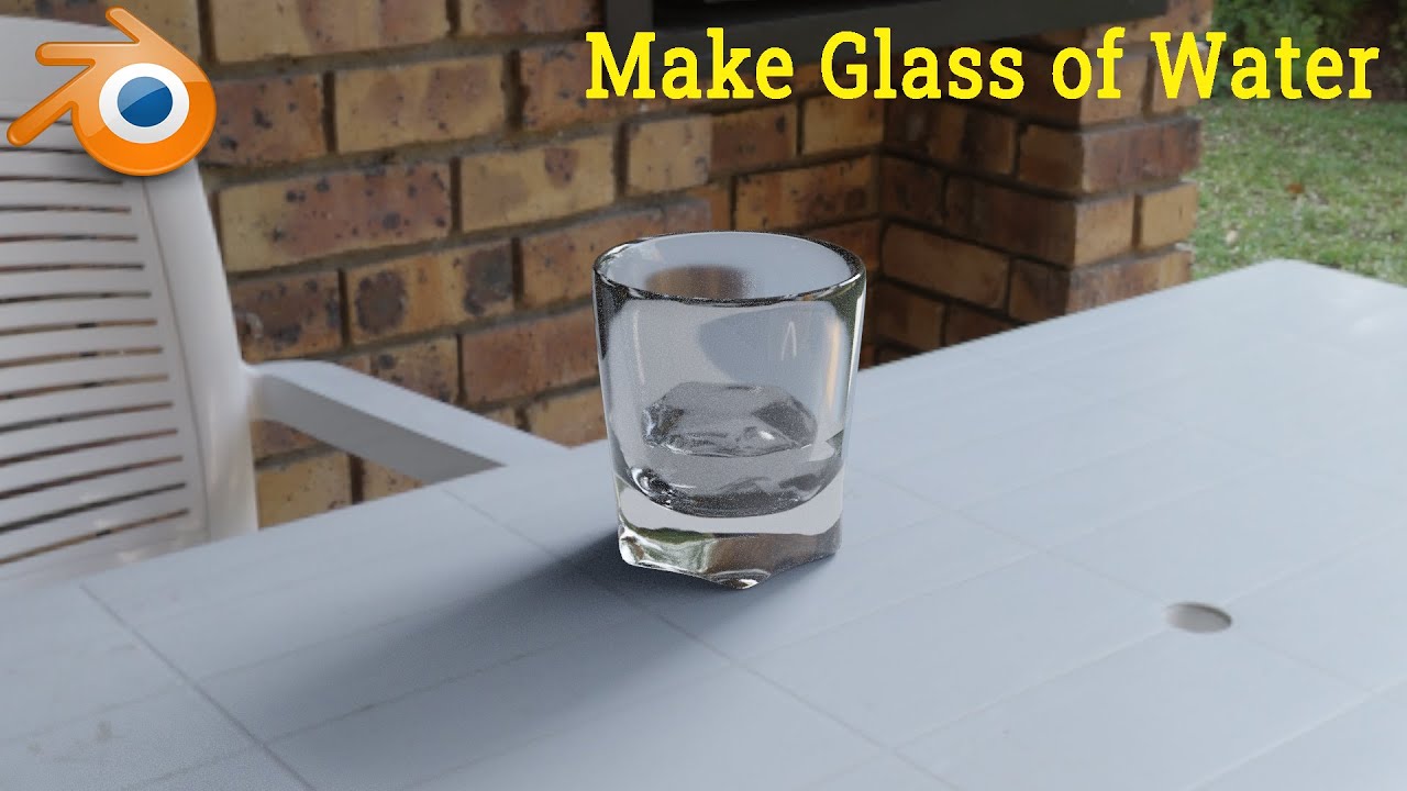 Blender tutorial - How to make glass of water #oe253