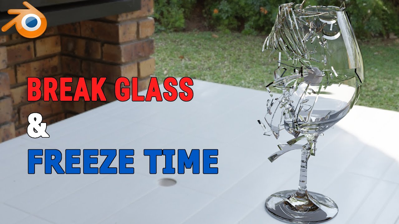 Break a glass and freeze time in Blender #oe294