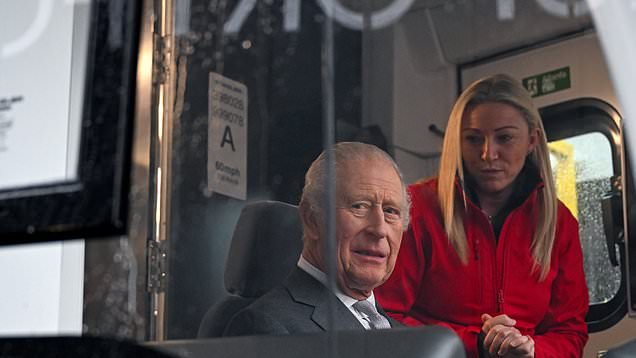 'Your Majesty is now approaching': King Charles takes the wheel opening ...