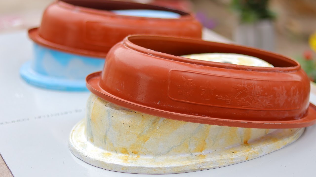 Casting Cement Pots from Plastic Eclipse Molds