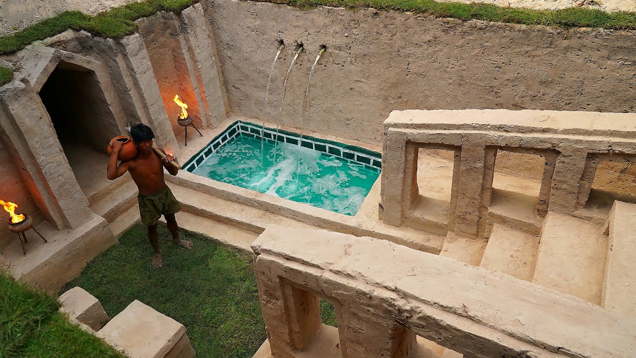 Building a hidden underground retreat with primitive tools: multi-level ...