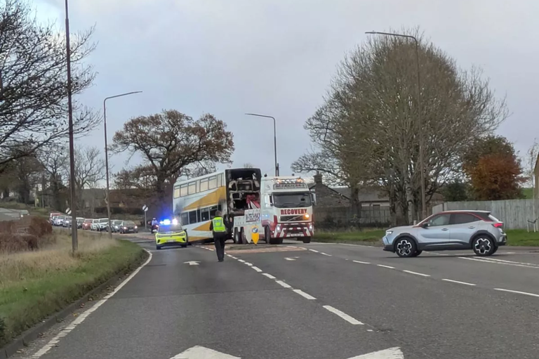 Scots pupils forced to flee from burning school bus on busy Scots road