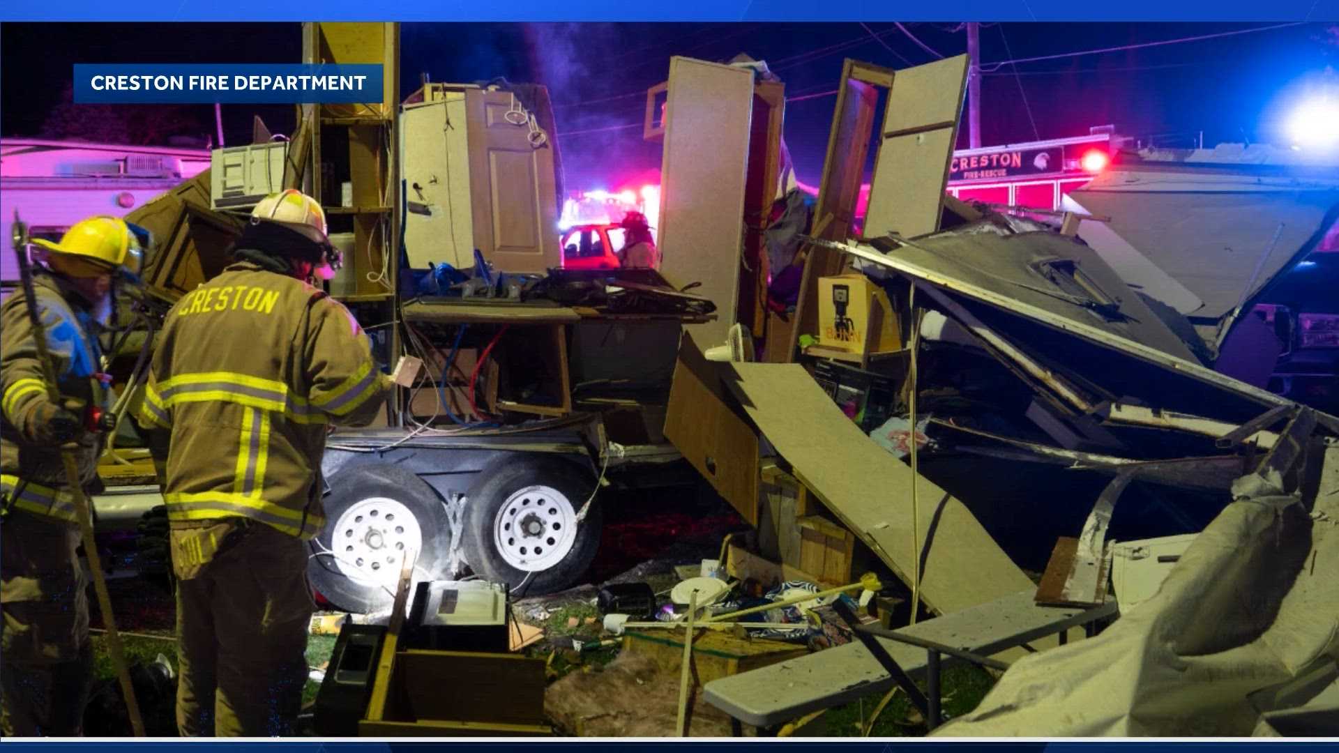 One person injured after camper explodes in Iowa