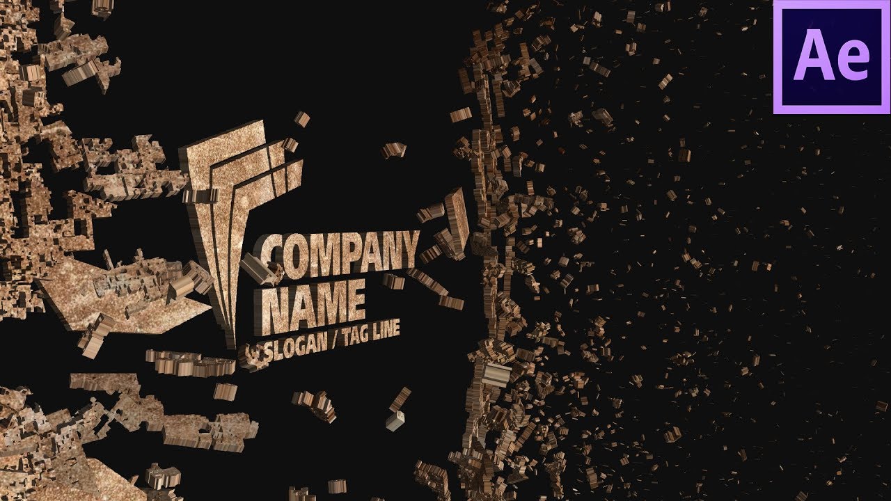After effect tutorial | Create intro break wall logo using Shatter - 28
