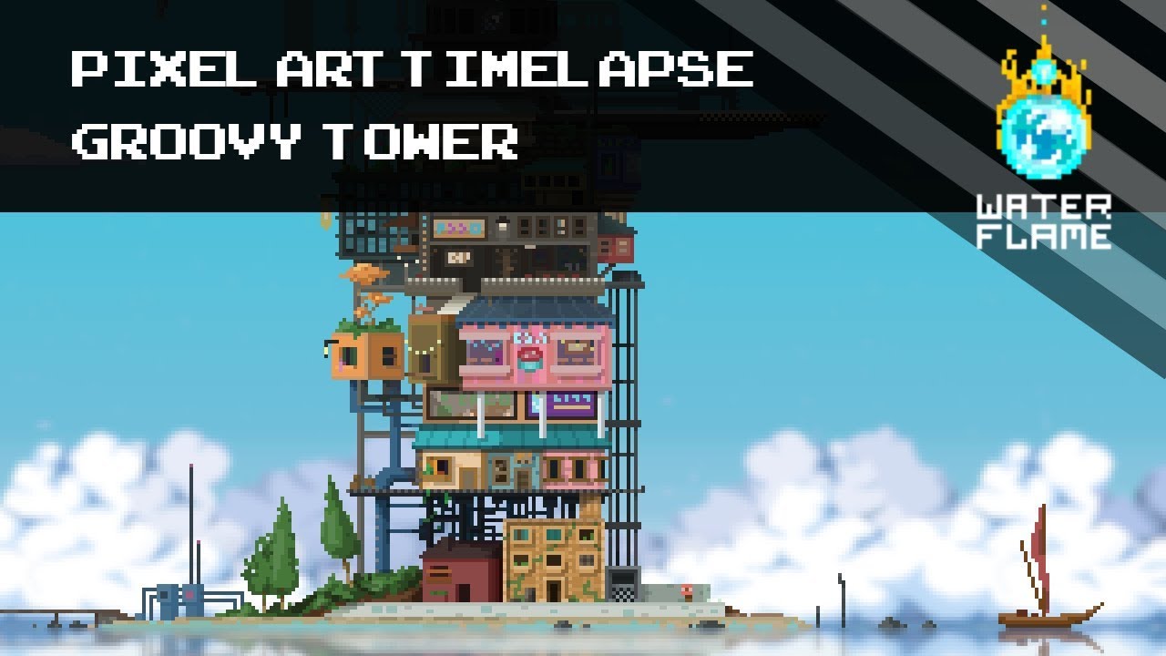 Pixel art timelapse: Groovy Tower