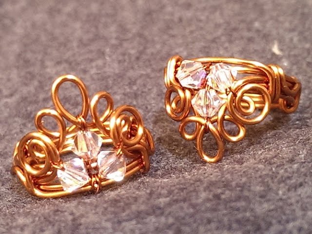 Sparkling crown copper ring - How to make wire jewelry 66