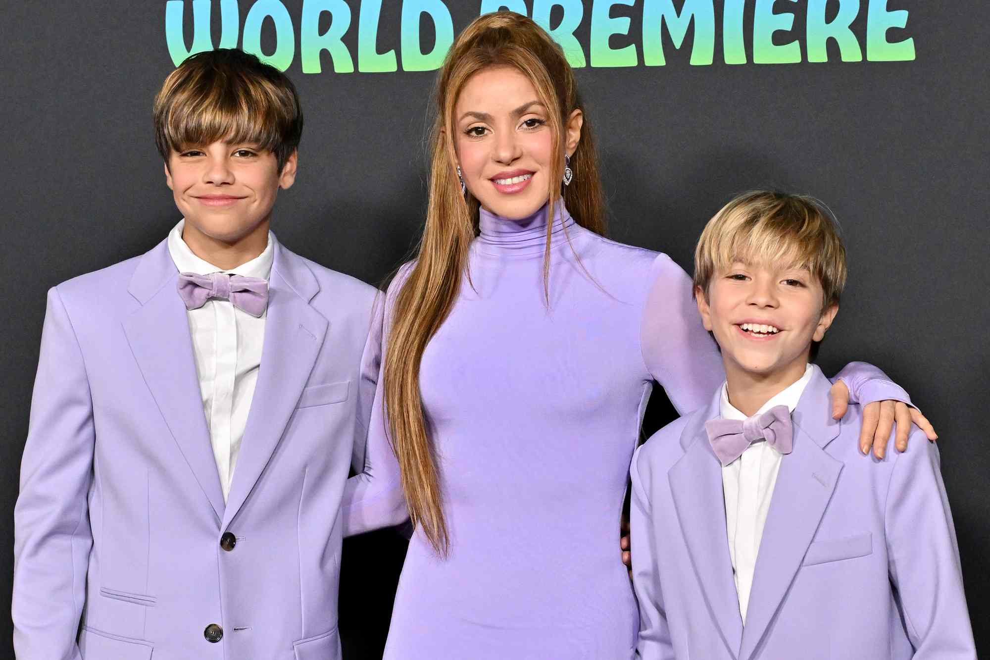 Shakira and Her 2 Sons, Milan and Sasha, Match in Purple Looks as They ...