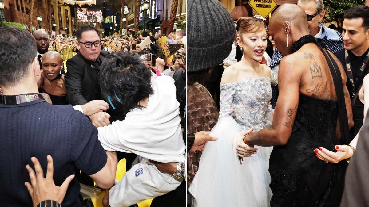 Fan se abalanza contra Ariana Grande y Cynthia Erivo la defiende ...