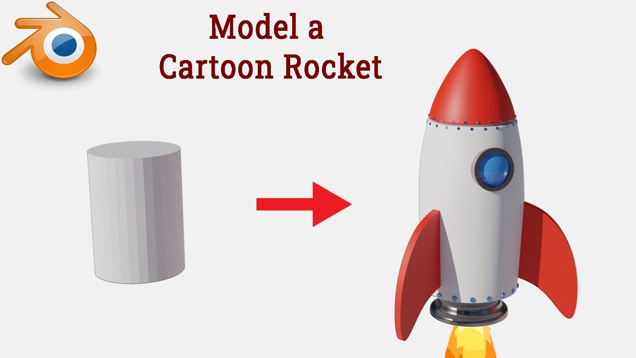How to model a cartoon rocket in Blender #oe246