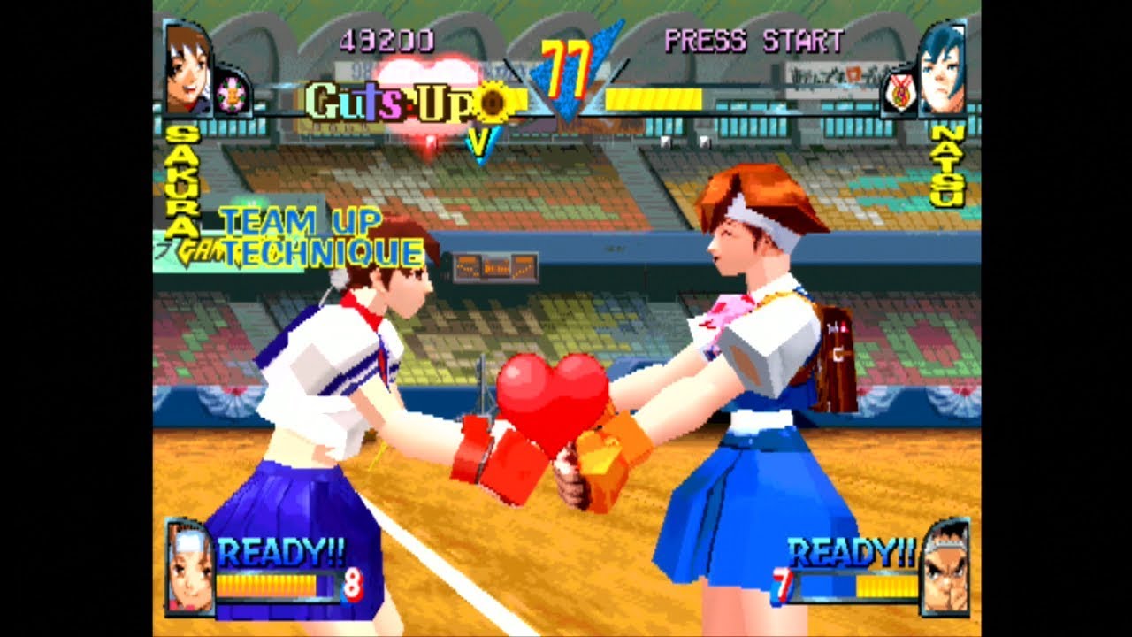 Rival Schools playthrough - Sakura and Hinata (PS1)